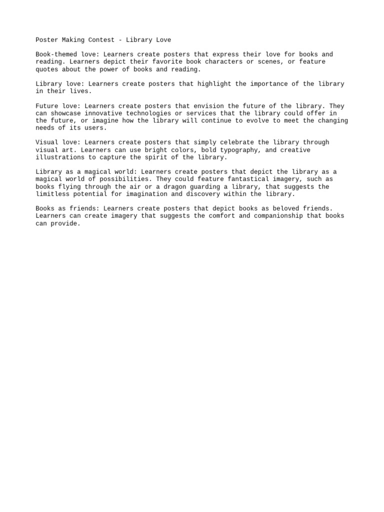 Library Love Poster Contest Ideas | PDF