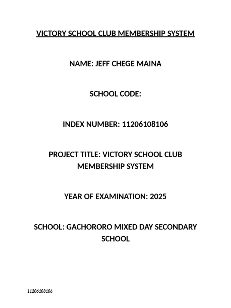 Victory School Club Membership System | PDF | Feasibility Study | Usability