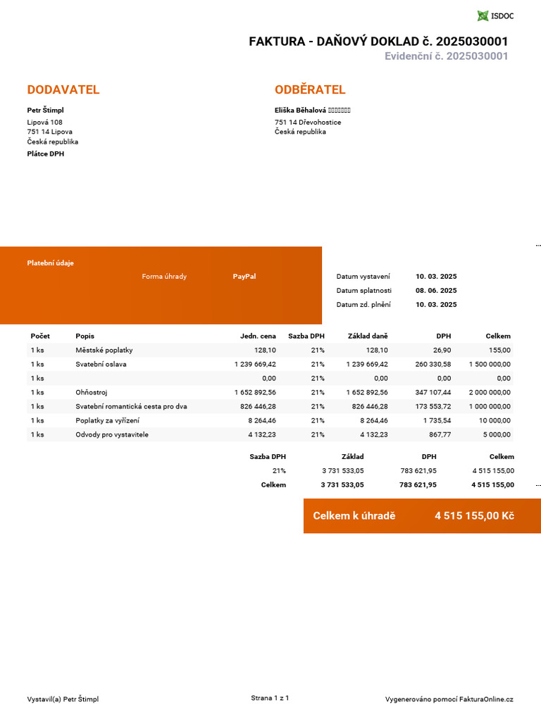 Faktura 2025030001 | PDF