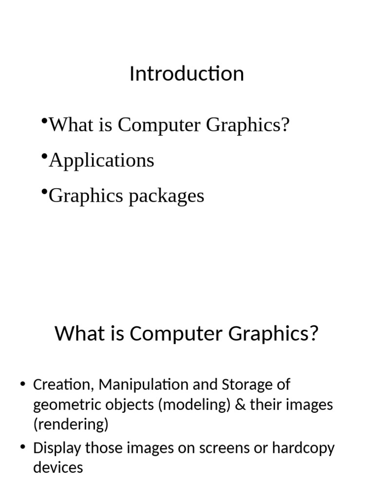 Week 1 Introduction To Computer Graphics and Devices | PDF | Computer ...