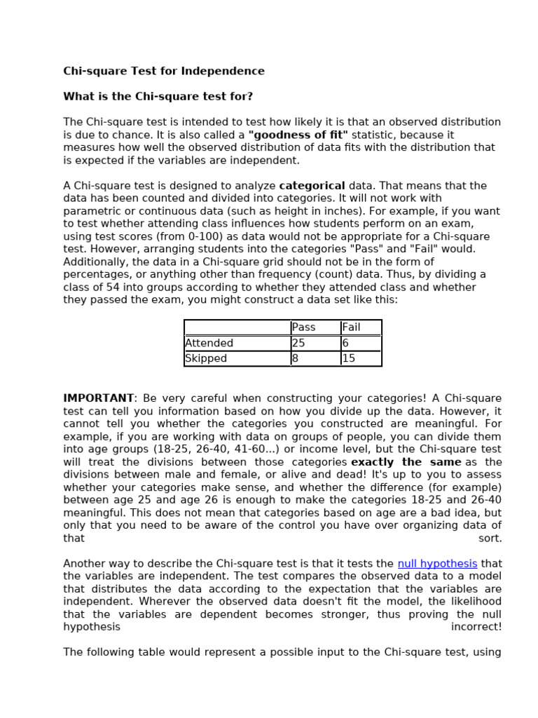 Chi sq tutorial | PDF | P Value | Chi Squared Test