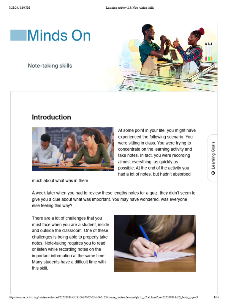 Learning Activity 2.3 - Note-Taking Skills | PDF | Sun | Stars