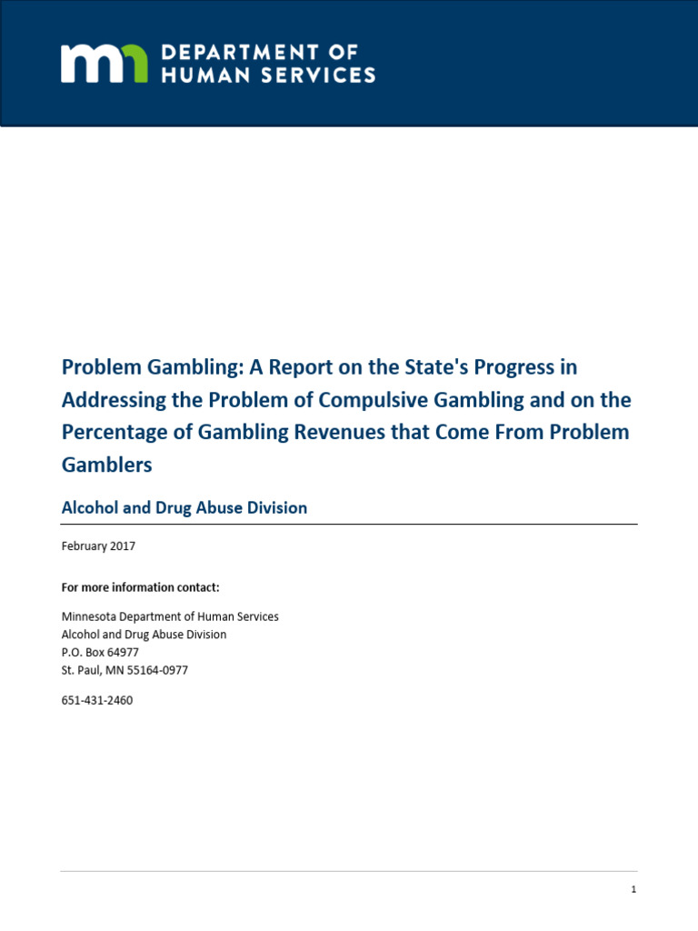 2017 MDH Problem Gambling Report | PDF | Problem Gambling | Mental Disorder