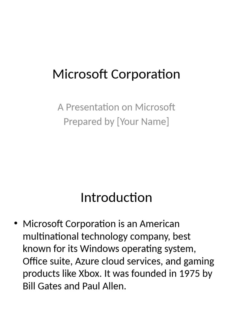 Microsoft_Presentation | PDF | Microsoft | Xbox