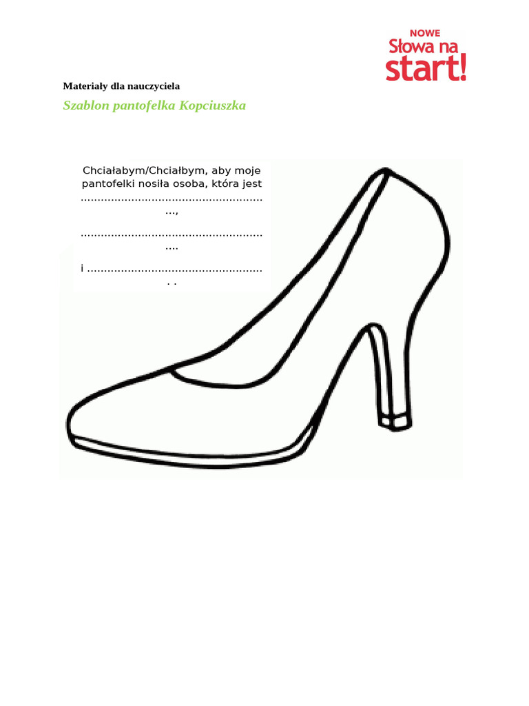 szablon-pantofelka-kopciuszka-klasa-4-rozdzial-5-temat-75 | PDF