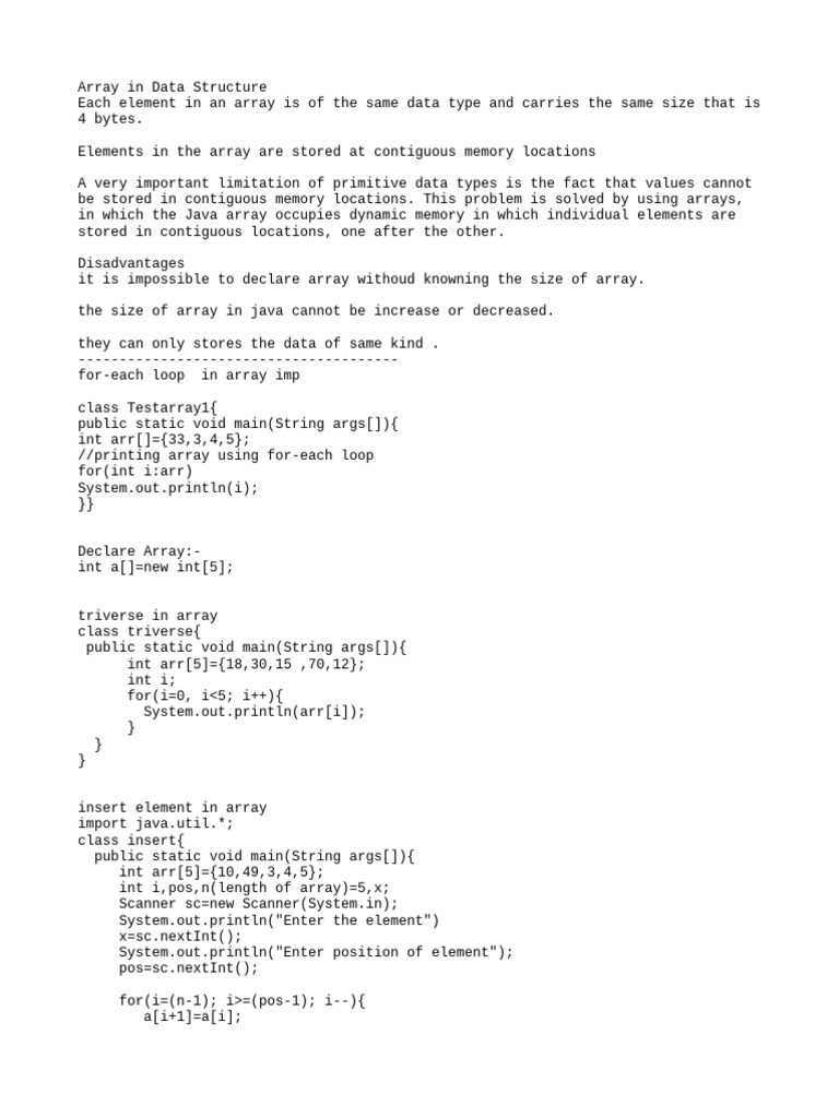 Understanding Arrays and Data Structures | PDF | Integer (Computer Science) | Software Development