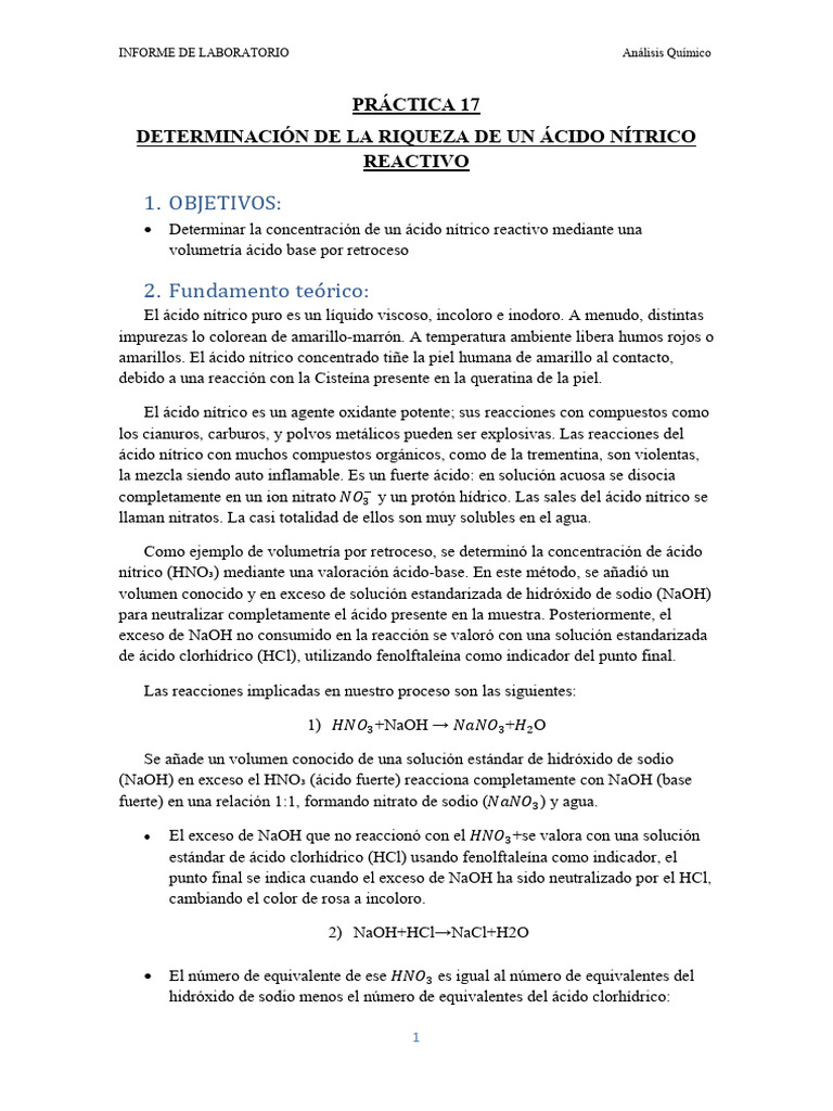 Practica 17 PDF | PDF | Valoración | Química