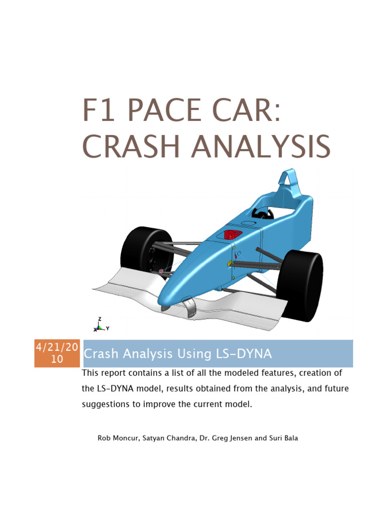 F1 Pace Car Crash Analysis Report | PDF | Steering | Simulation