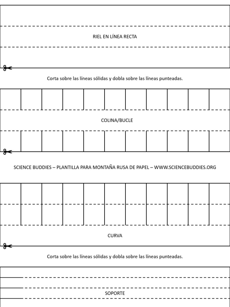 Paper Roller Coaster Template Espanol 1 | PDF