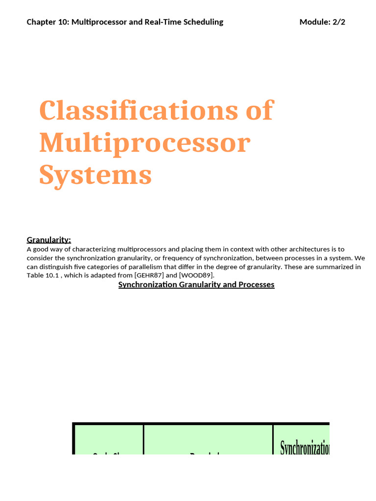 Module 2 Detailed Multi-Rocessor Scheduling Ch-10 | PDF | Scheduling (Computing) | Thread ...