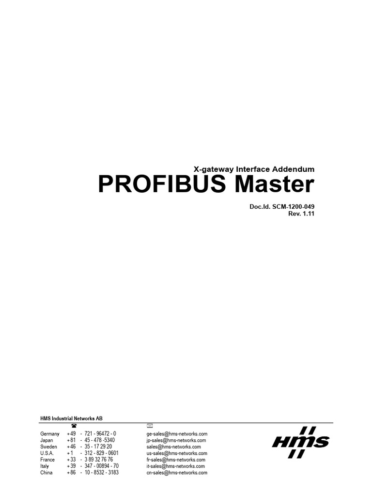 Manual Addendum Profibus Master - ABX - PDPM - 1 - 11 - SCM-1200-049 | PDF | Computing ...