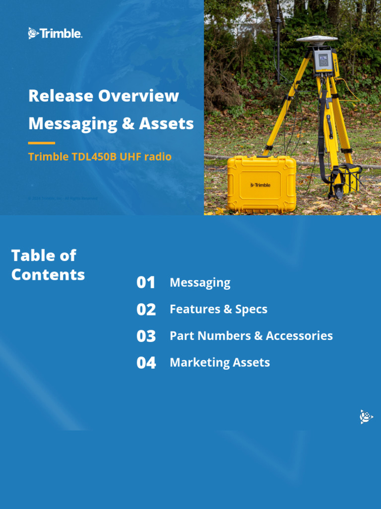 Trimble TDL450B Release Messaging & Assets Overview_2024 | PDF | Bit ...