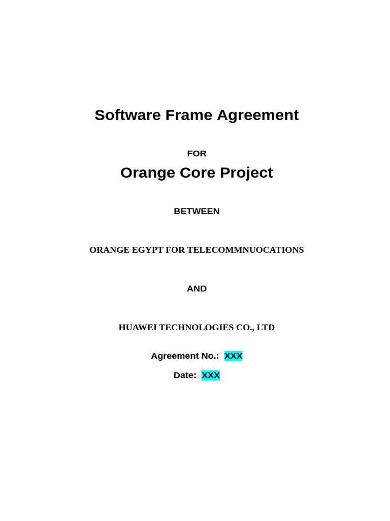 Software Contract - Orange Core Network Project v1 0 | PDF | Taxes ...