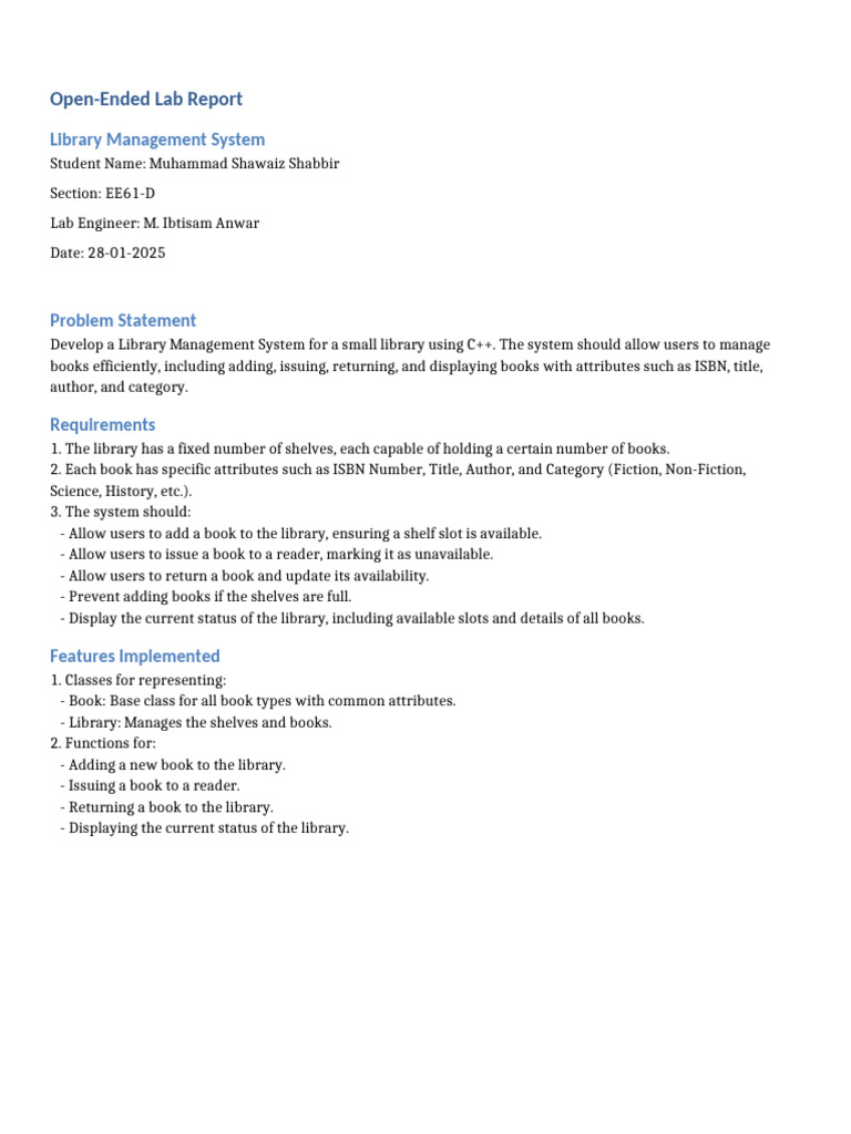 Library_Management_System_Report_Updated | PDF