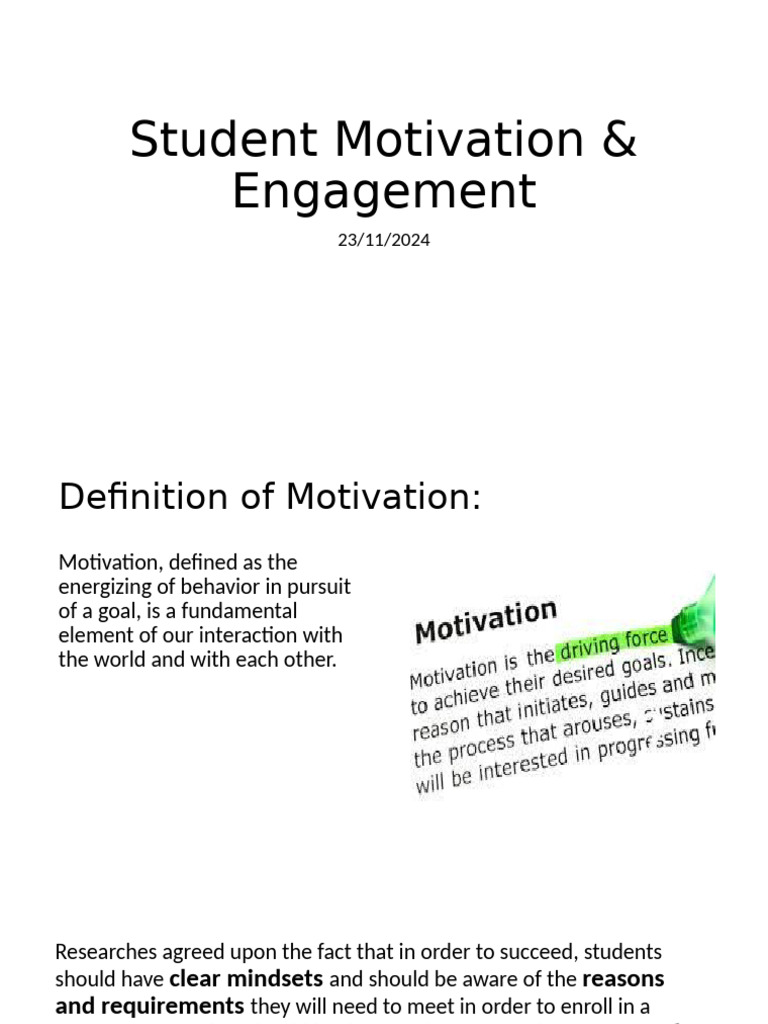 Student Motivation | PDF | Motivational | Motivation