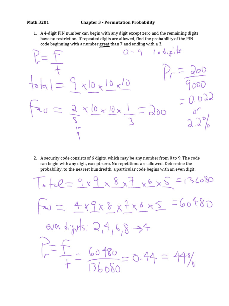 M3201ch3wpermutation Workings | PDF