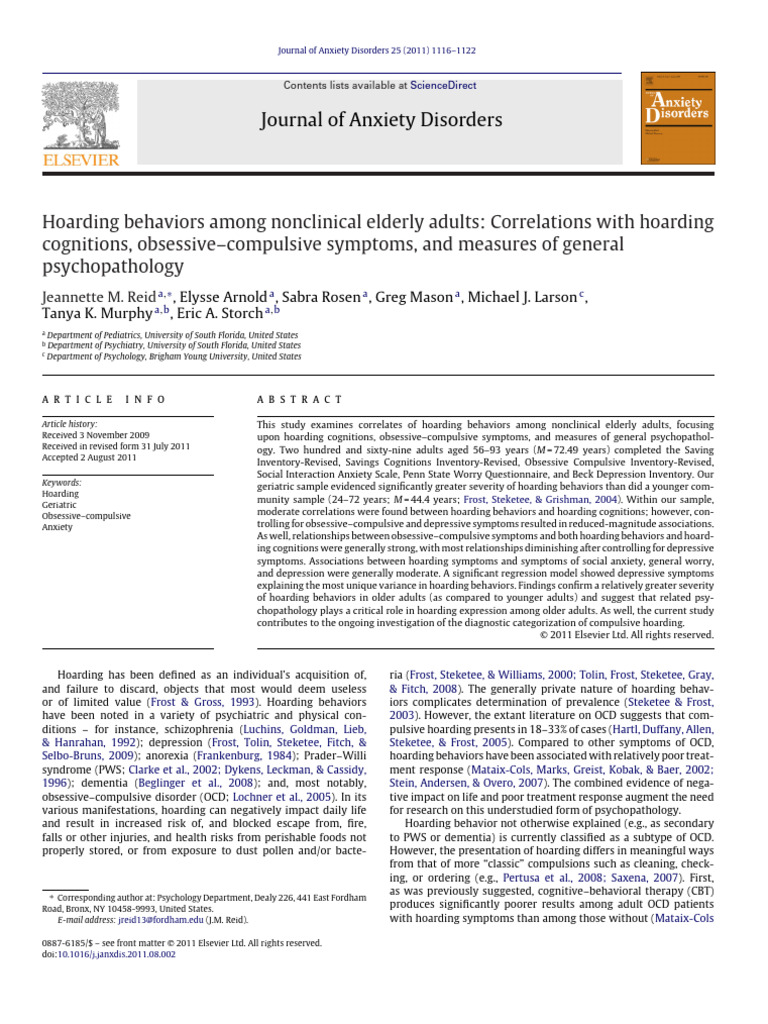 [Journal of Anxiety Disorders 2011-Dec Vol. 25 Iss. 8] Jeannette M ...