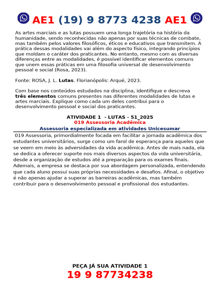 AE1 AE1: Lutas | PDF