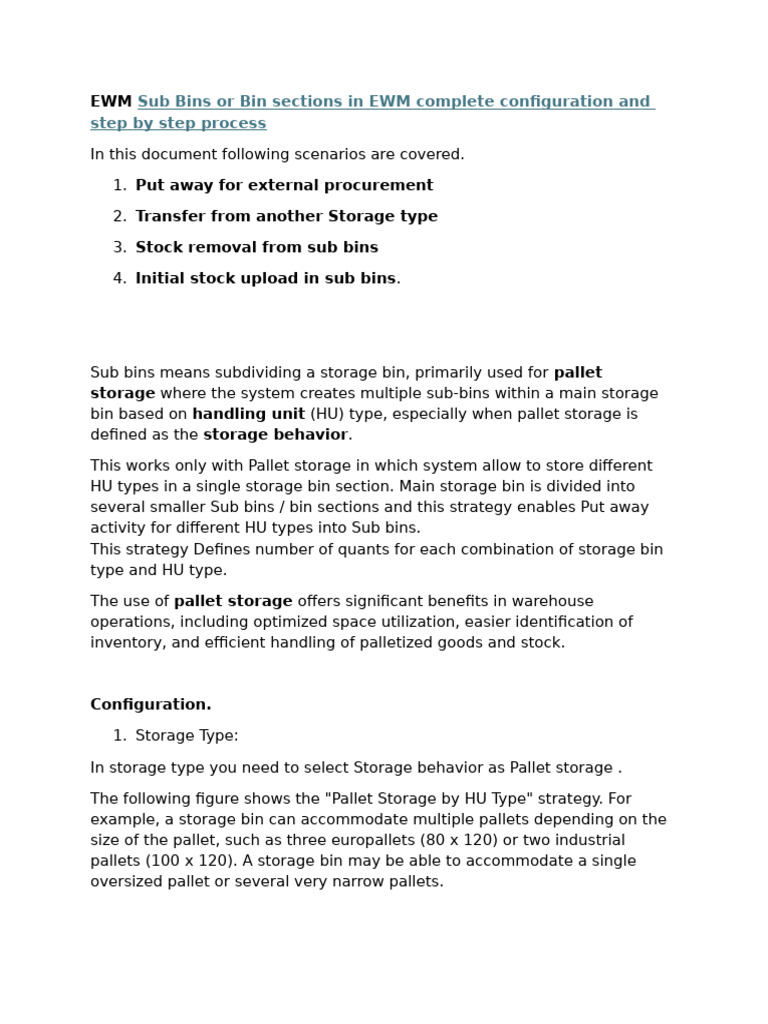 EWM Sub Bins or Bin Sections in EWM Complete Configuration and Step by ...