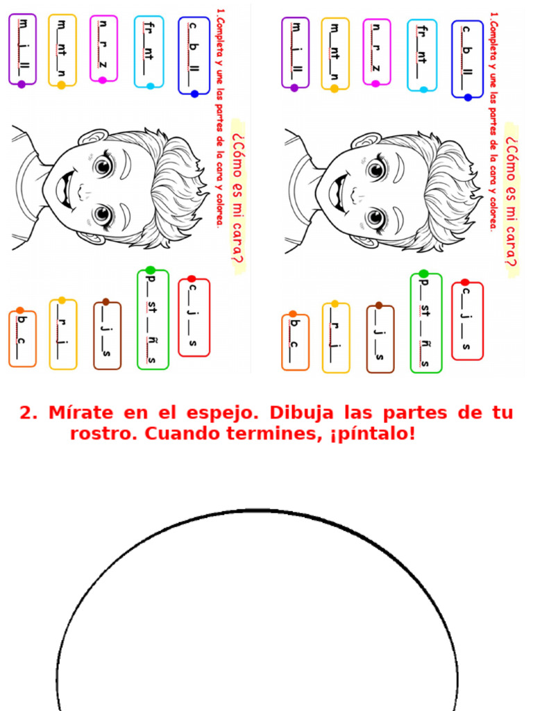 Ficha Partes de Mi Cara | PDF