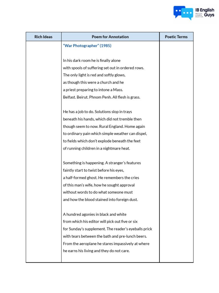 1 - War Photographer For Annotation - BLANK | PDF