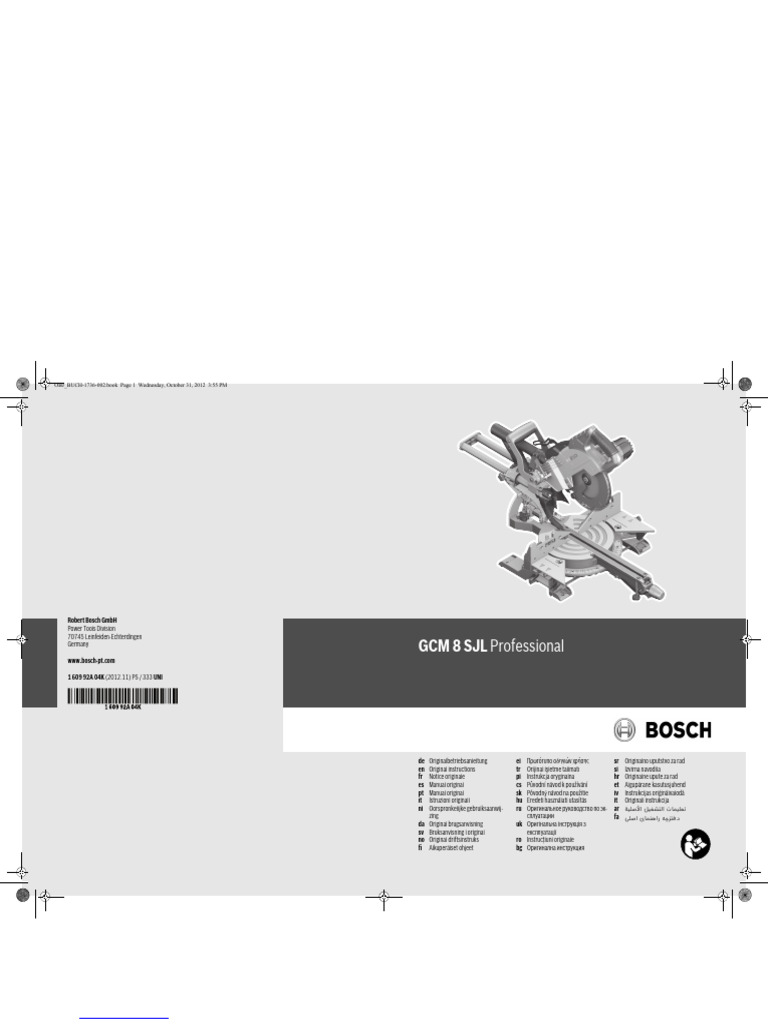 Bosch GCM 8 SJL Professional Sliding Mitre Saw | PDF | Electrical Connector | Ac Power Plugs And ...