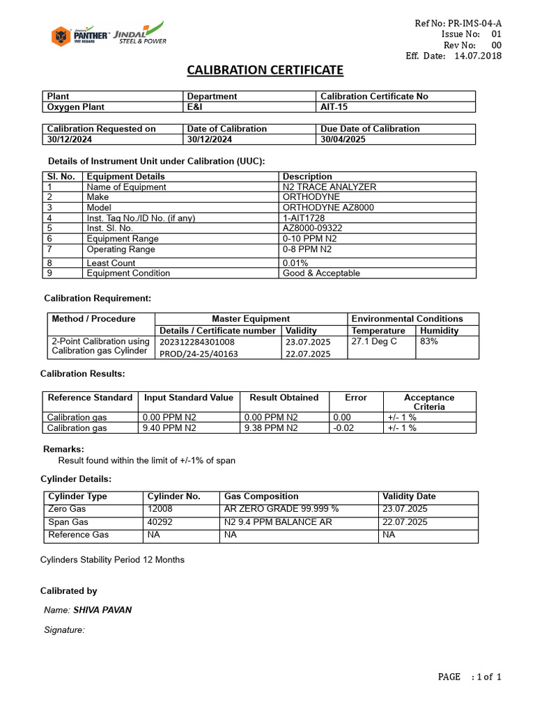 1-AIT1728 Calibration Certificate-AIT-15 - Google Docs | PDF ...