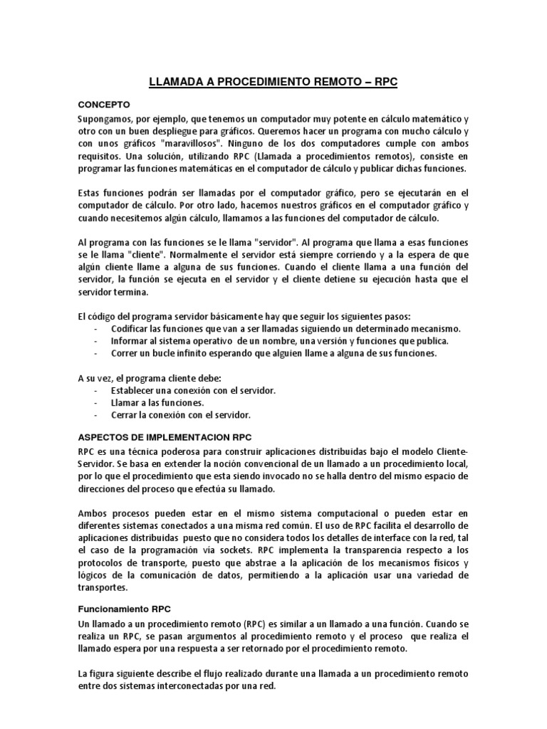 Explicación detallada del funcionamiento de RPC (Llamada a ...