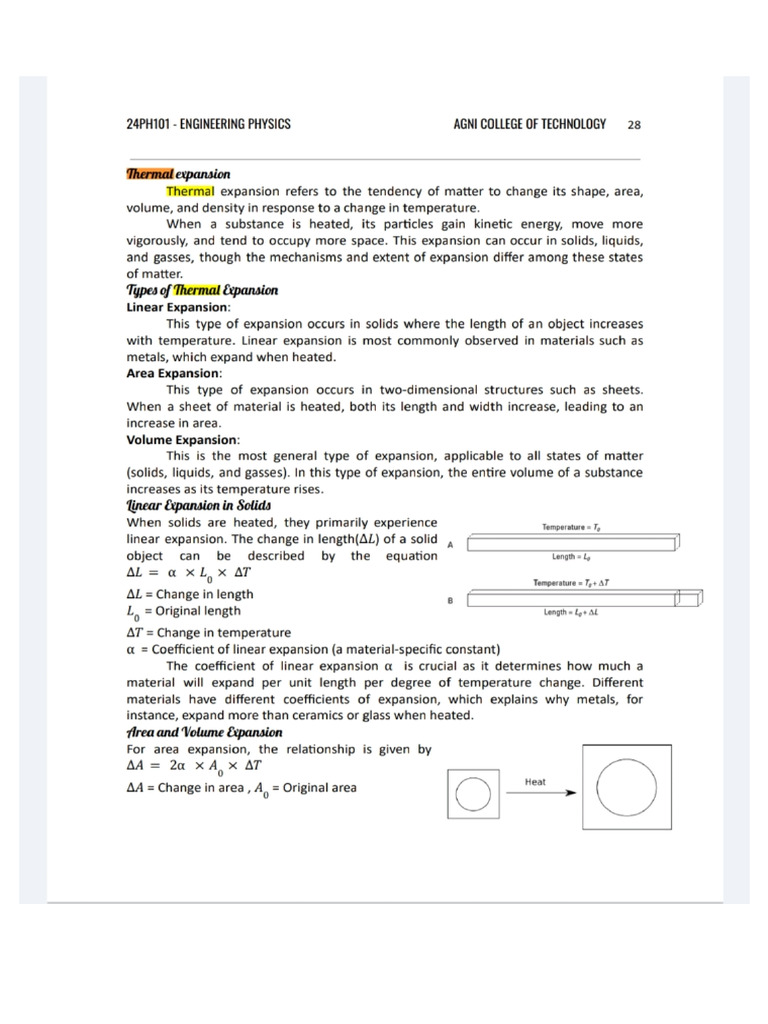 Thermal Expansion | PDF