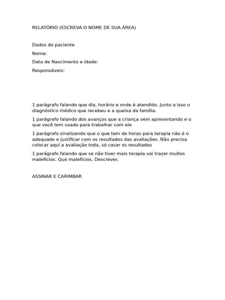 Modelo Relatório Simples | PDF