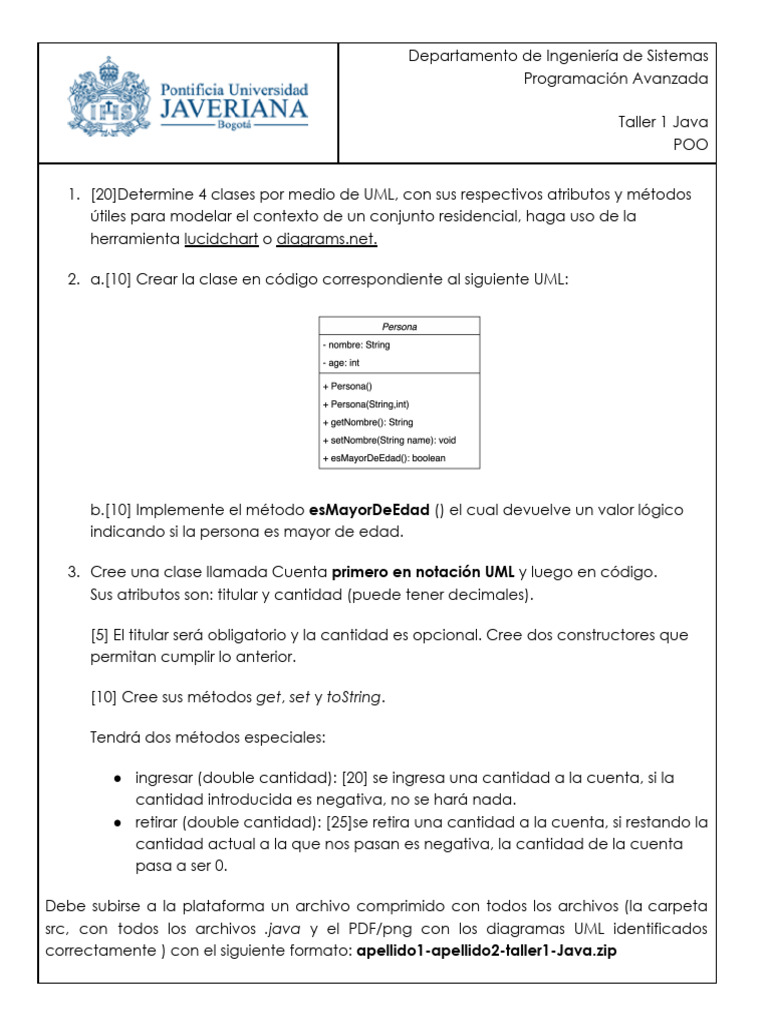 Taller 1 - Java | PDF