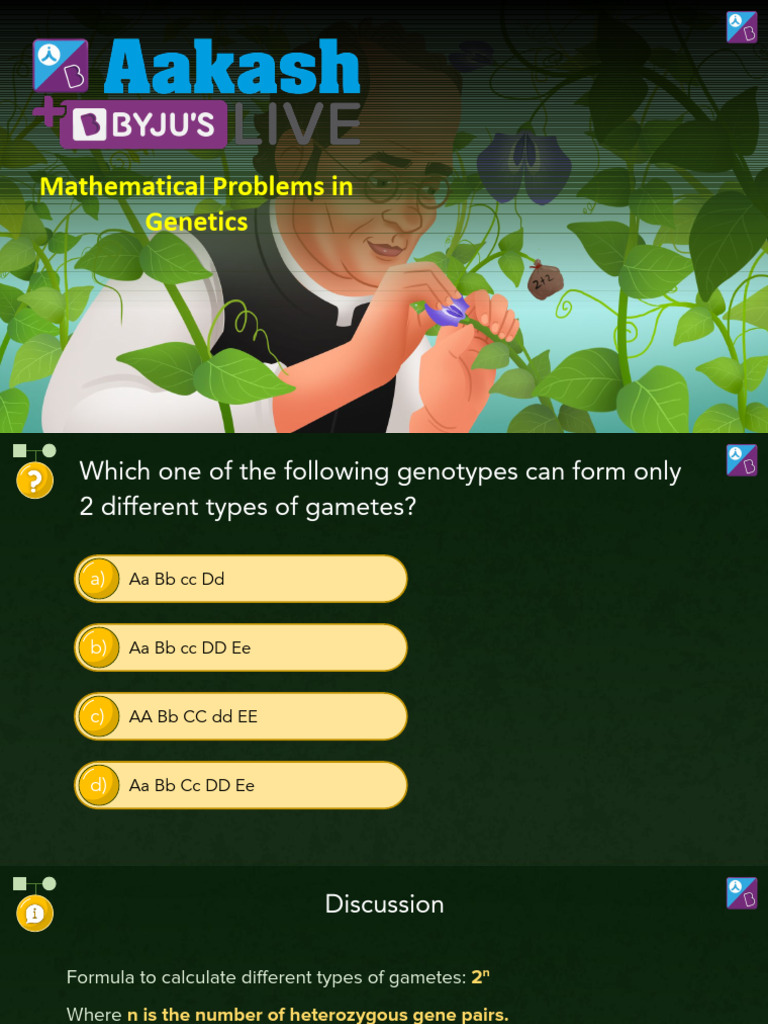 Mathematical Problems in Genetics Live | PDF | Dominance (Genetics ...