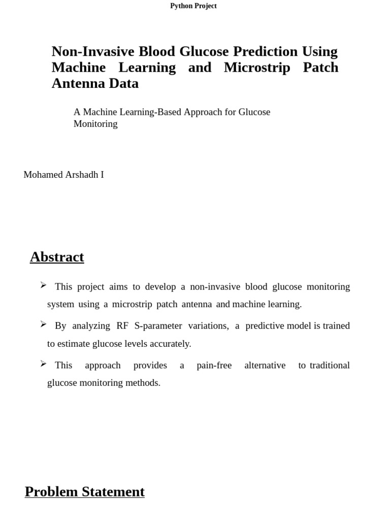Python Project (Glucose) 3 | PDF | Machine Learning | Biosensor