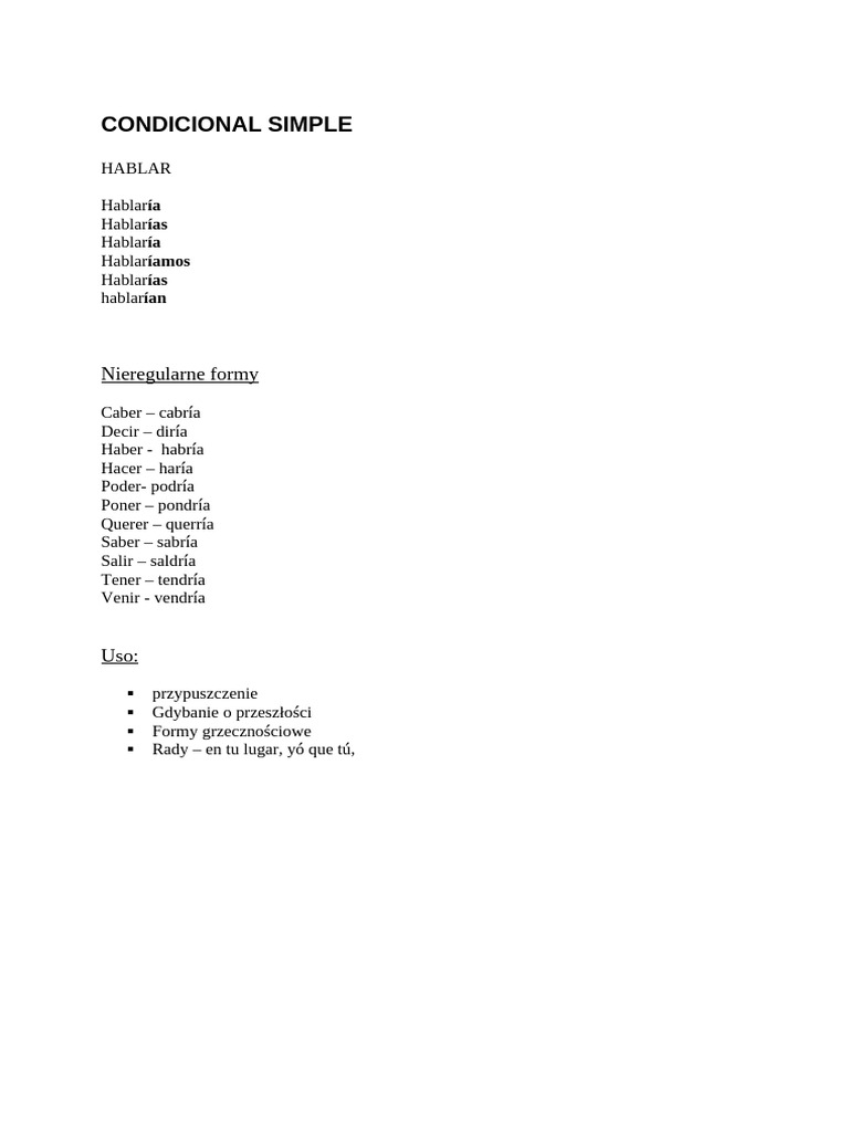 Condicional Simple | PDF