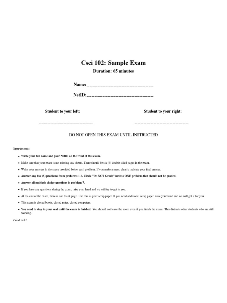 Sample CSCI Midterm 2 | PDF | Queue (Abstract Data Type) | Computing