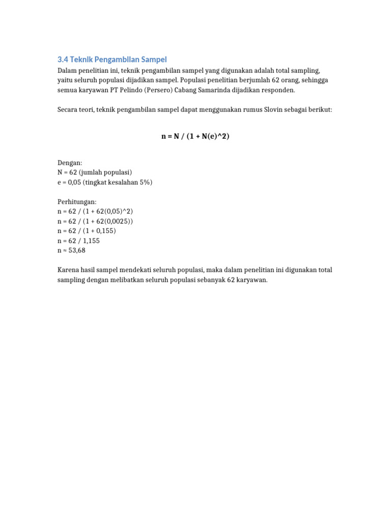 Teknik Total Sampling dalam Penelitian Karyawan | PDF