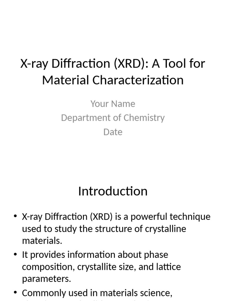 XRD Presentation With Swetha Content | PDF