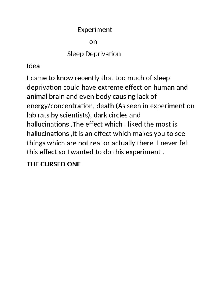 Sleep Deprivation | PDF