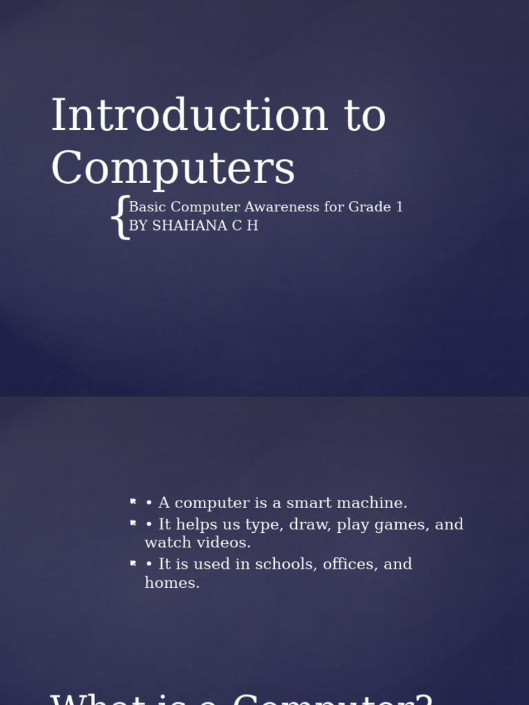 Introduction To Computers Grade1 | PDF