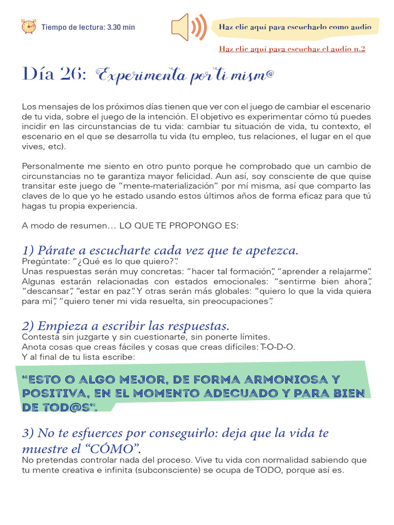 Experimenta Po Ti Mism@: "Esto o Algo Mejor, de Forma Armoniosa y ...