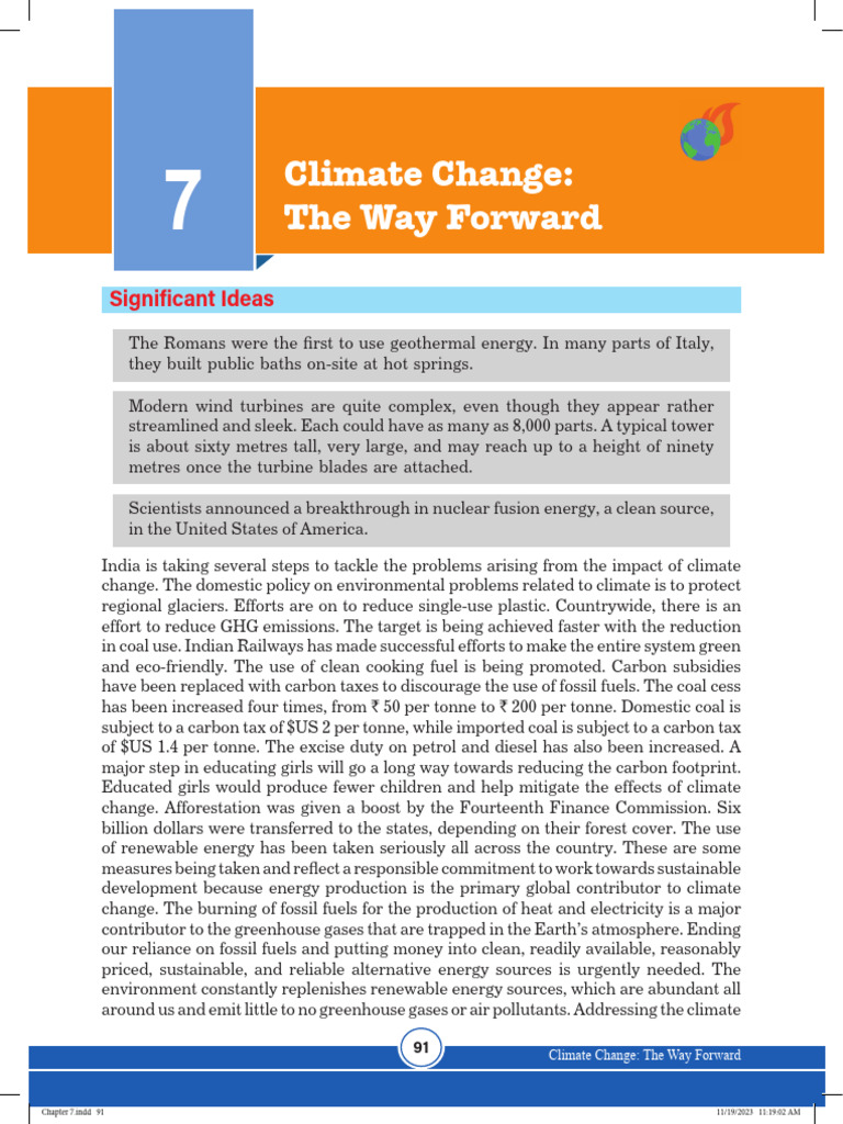 7. Climate Change - The Way Forward | PDF | Energy Development | Renewable Energy