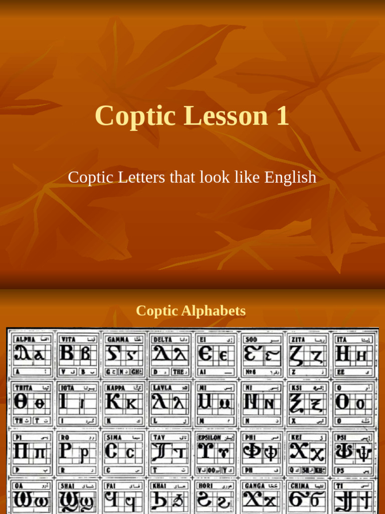 Coptic Alphabet Basics for Beginners | PDF