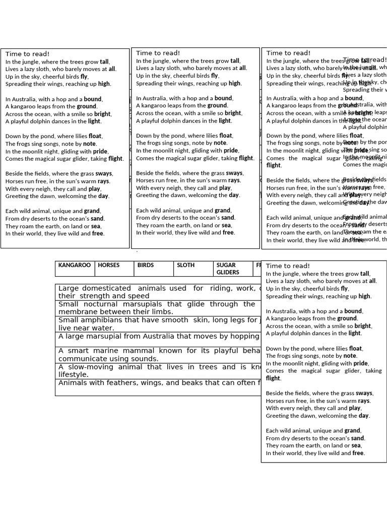 wildlife poem and activity | PDF | Desert | Frog