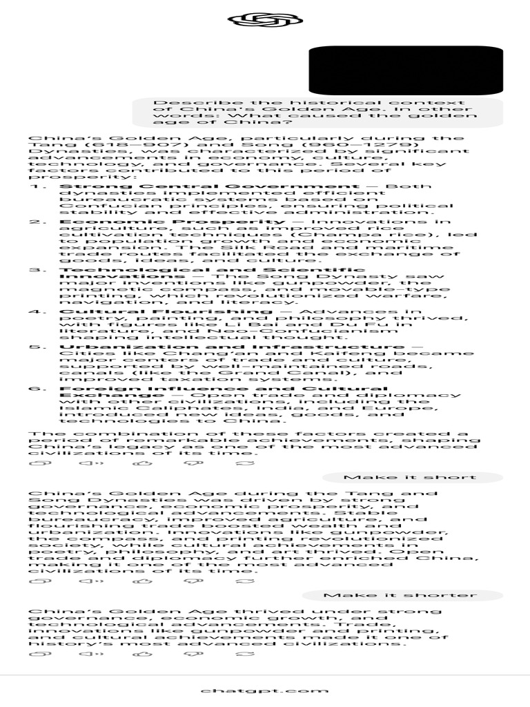 China's Golden Age Causes | PDF