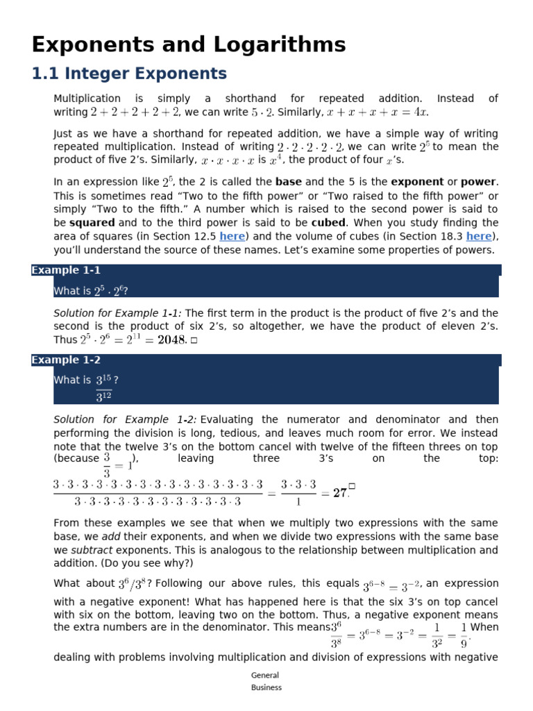 Algebra 1 L1 Exponents and Radicals | PDF | Exponentiation | Multiplication