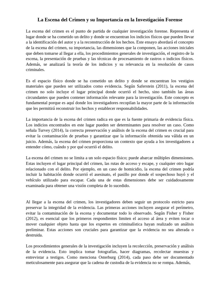 Criminalistica Escena Del Crimen | PDF | Crímenes | Crimen y violencia