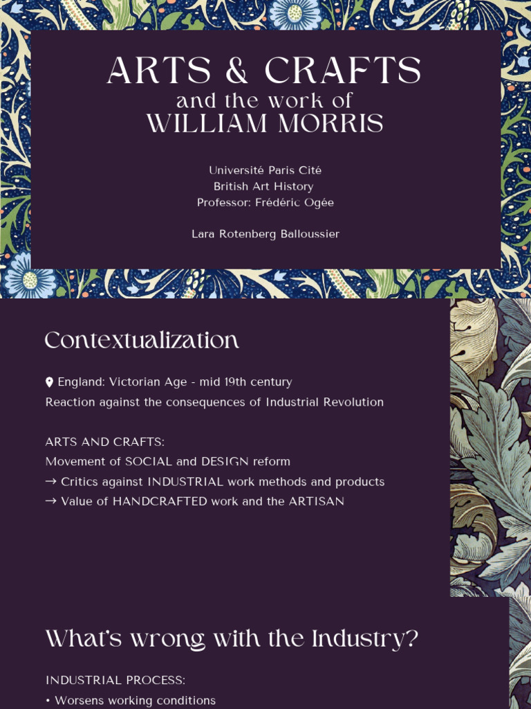 William Morris and the Arts & Crafts Movement | PDF | Arts And Crafts ...
