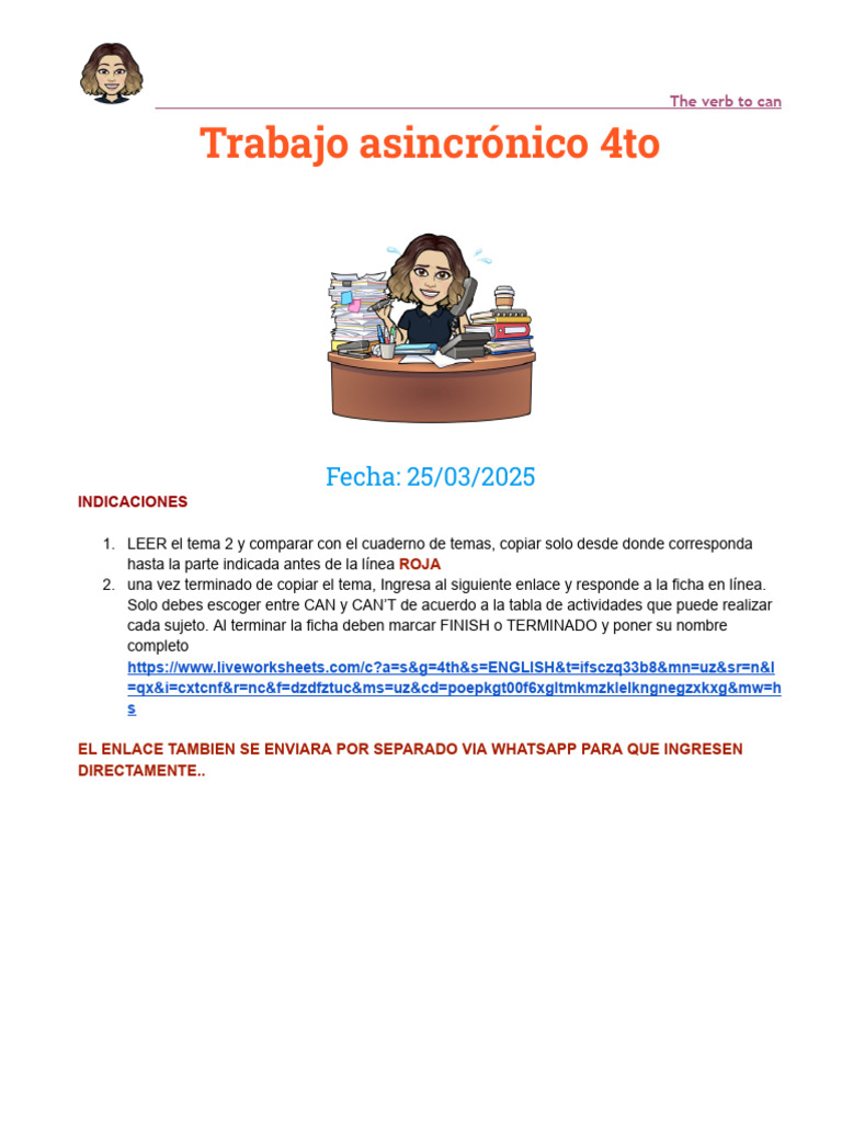 U1 - L2 - The Verb To Can | PDF | Verbo | Relaciones sintácticas