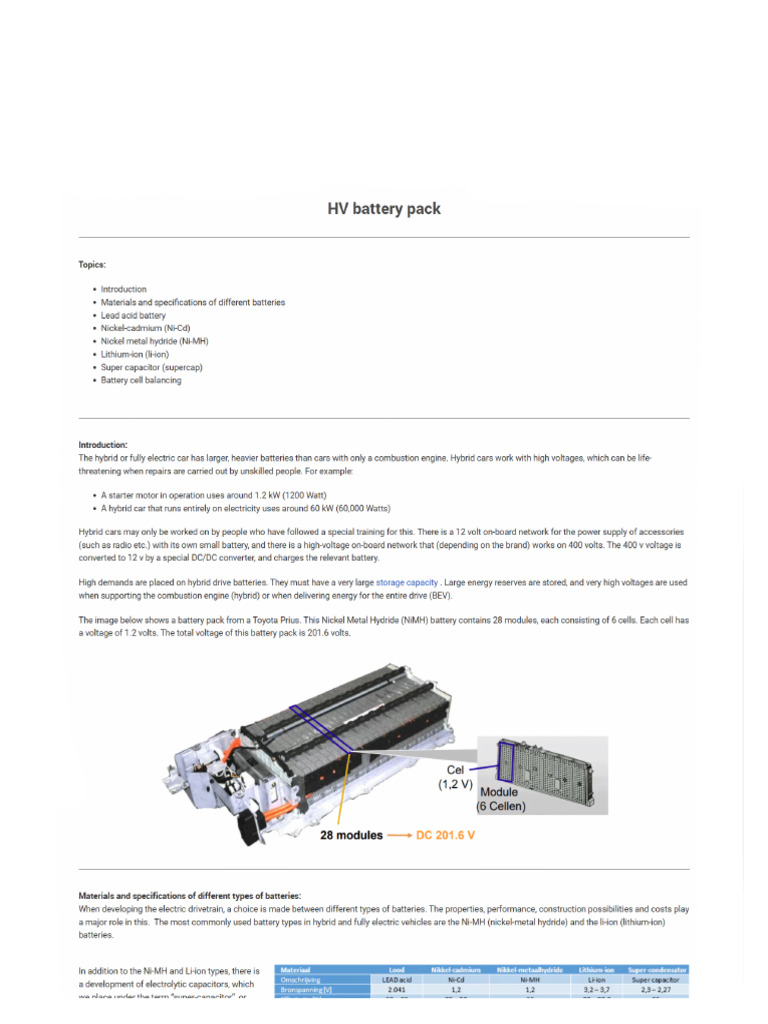 HV Battery Pach قام بالتحرير | PDF