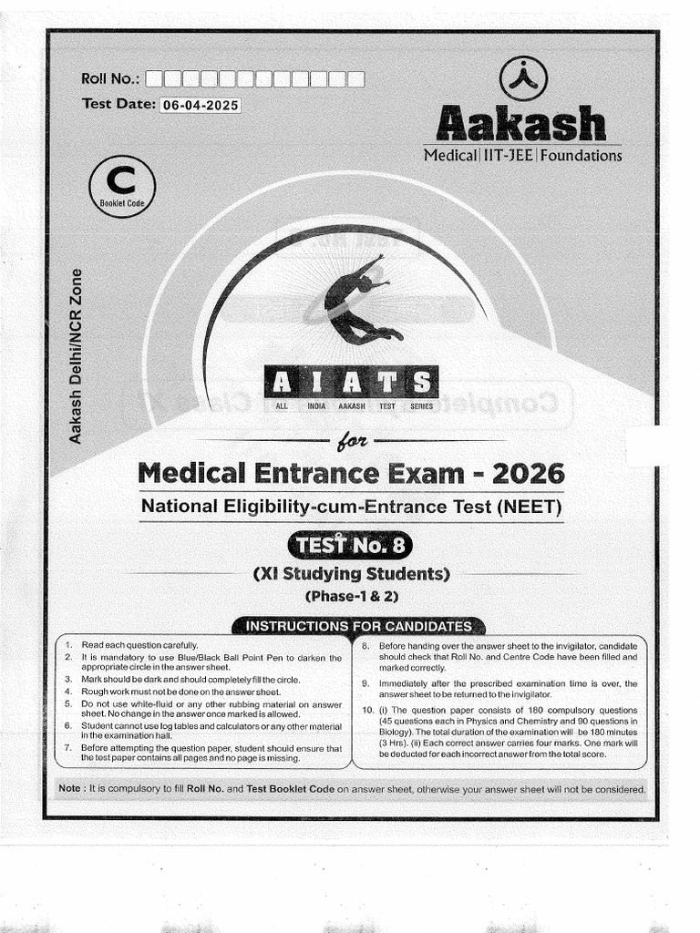 Aiats-08 - Code C - Tym - Complete Syllabus - Phase 1&2 - 06.04.2025 | PDF
